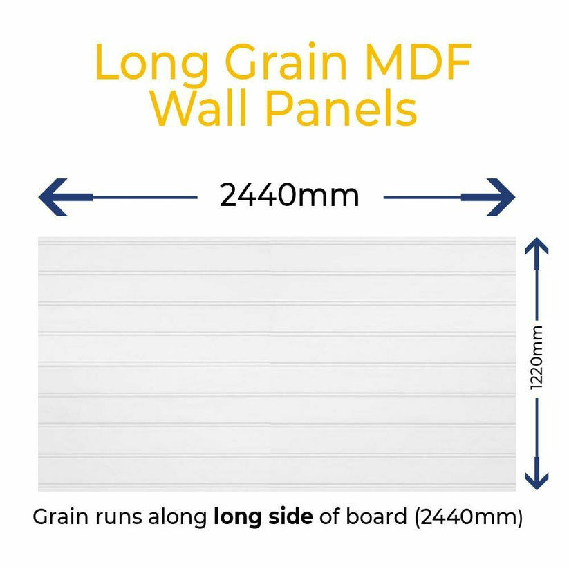 MDF Primed Wall Panel Long Grain | 9mm – BuildersMerchant.com
